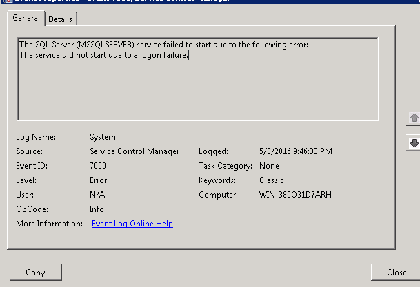 SQLSERVER2008服务无法启动_the request failed or the service did not respond ...