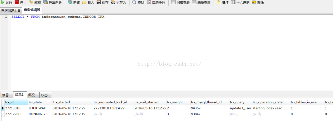 Mysql 查询正在执行的事务以及等待锁 常用的sql语句mysql查看事物状态sql Csdn博客 9728