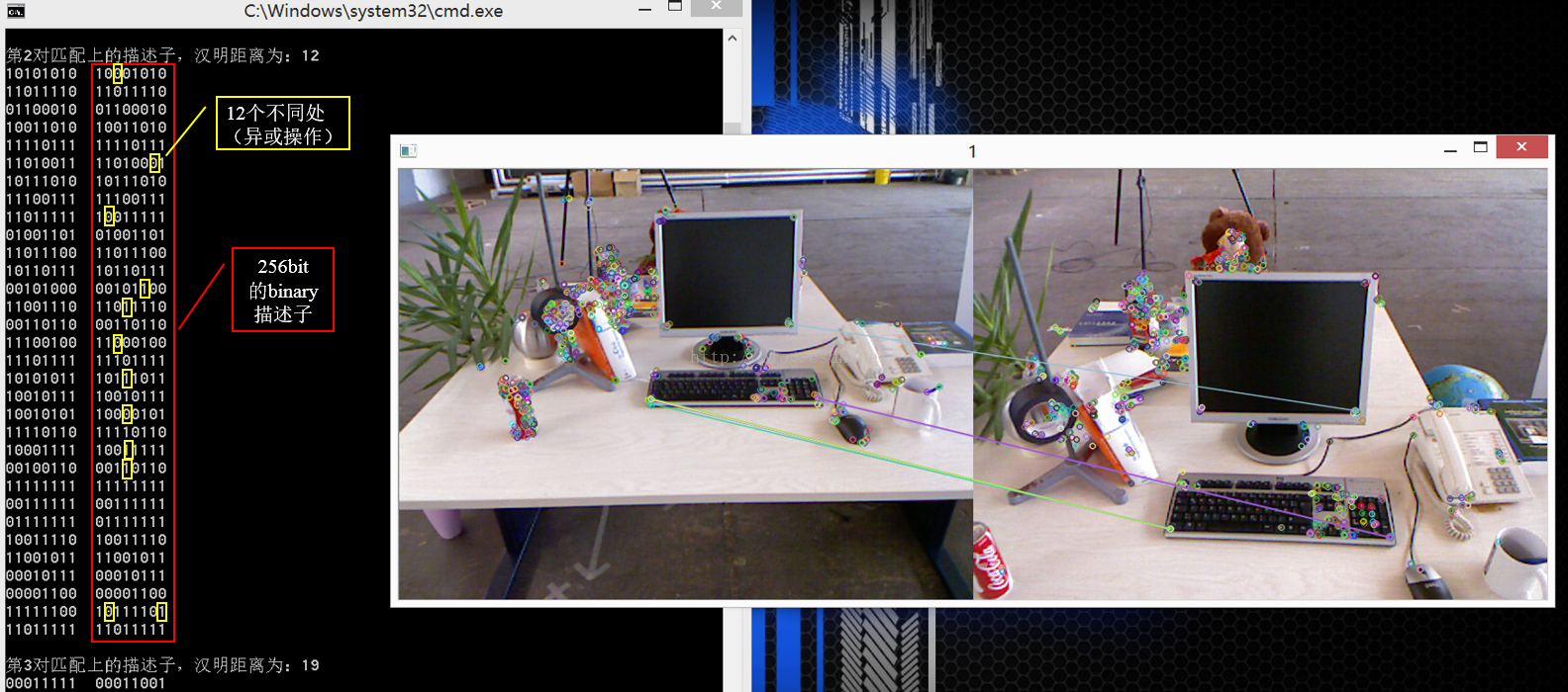 关于opencv的那些事——orb的brief描述子（256bit）的match心得orb Opencv 汉明距离 Csdn博客 