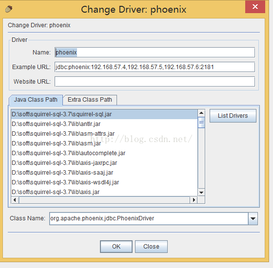 [squirrel基础] Squirrel安装（通过phoenix连接 Hbase） Cdh版phoenix 安装squirrel Sql