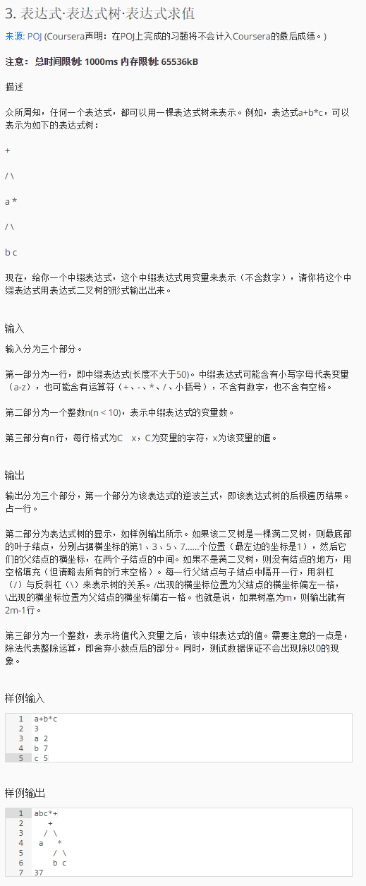 二叉树应用 表达式·表达式树·表达式求值（数据结构基础 第6周） Csdn博客