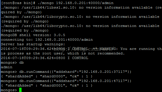 Mongodb3 0分片及java代码连接操作测试（开启用户验证） Tatum 99999的博客 Csdn博客