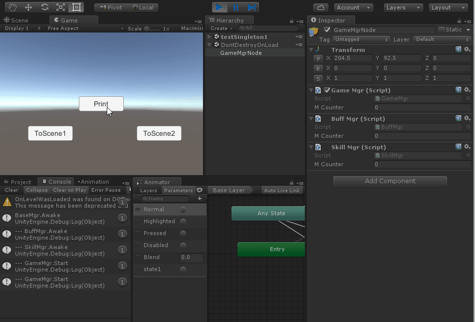 Unity 单件模式的使用baseawake Csdn博客 