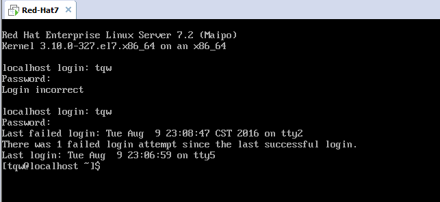 Linux（2）redhat7 基本命令一 终端介绍redhat 虚拟终端名 Csdn博客 