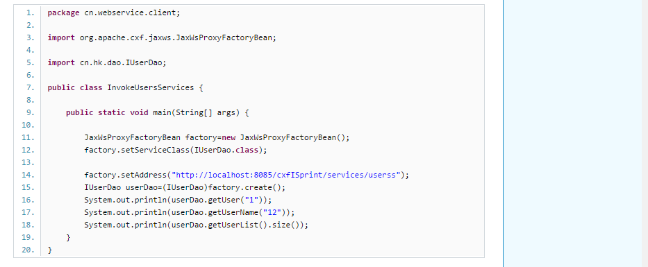 Cxf Webservice和spring之jaxwsproxyfactorybean调用 Jaxwsproxyfactorybean 动态调用失败 Csdn博客