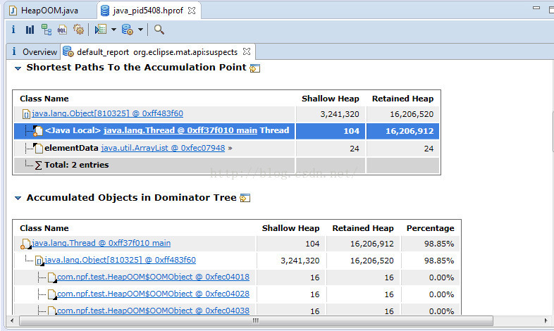实战outofmemoryerror异常以及使用eclipse Memory Analyzer查看dump日志sts能查看dump日志吗 Csdn博客 2734