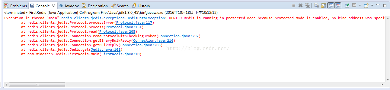 Redis Java连接redis报错 Redis Clients Jedis Exceptions Jedisdataexception Csdn博客