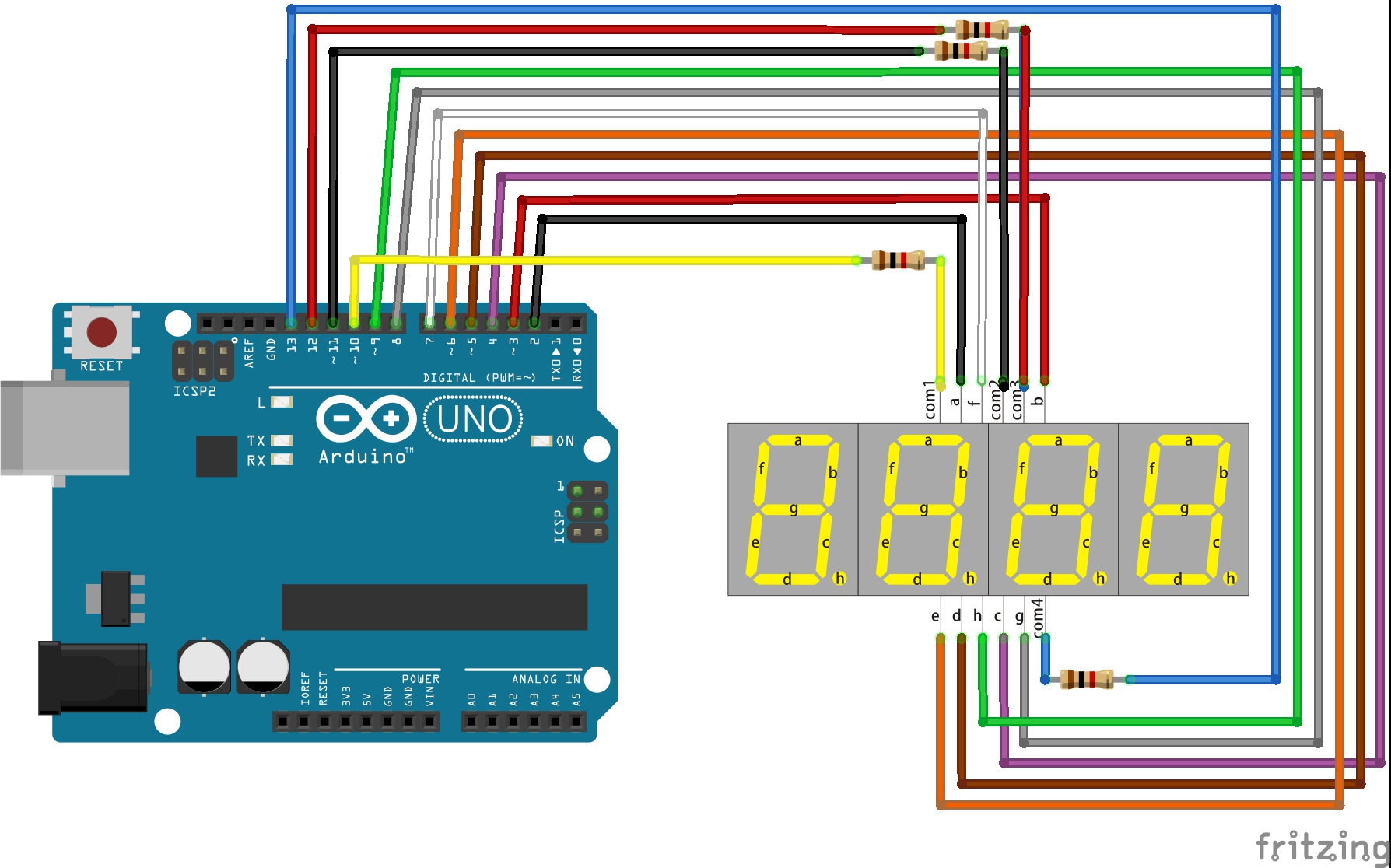 Arduino 用4位共阴数码管造一个计数器void Displayunsigned Char Com Unsigned Char Num Csdn博客