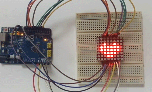Arduino 8x8点阵怦然心动基于arduino Uno88点阵实验 Csdn博客 