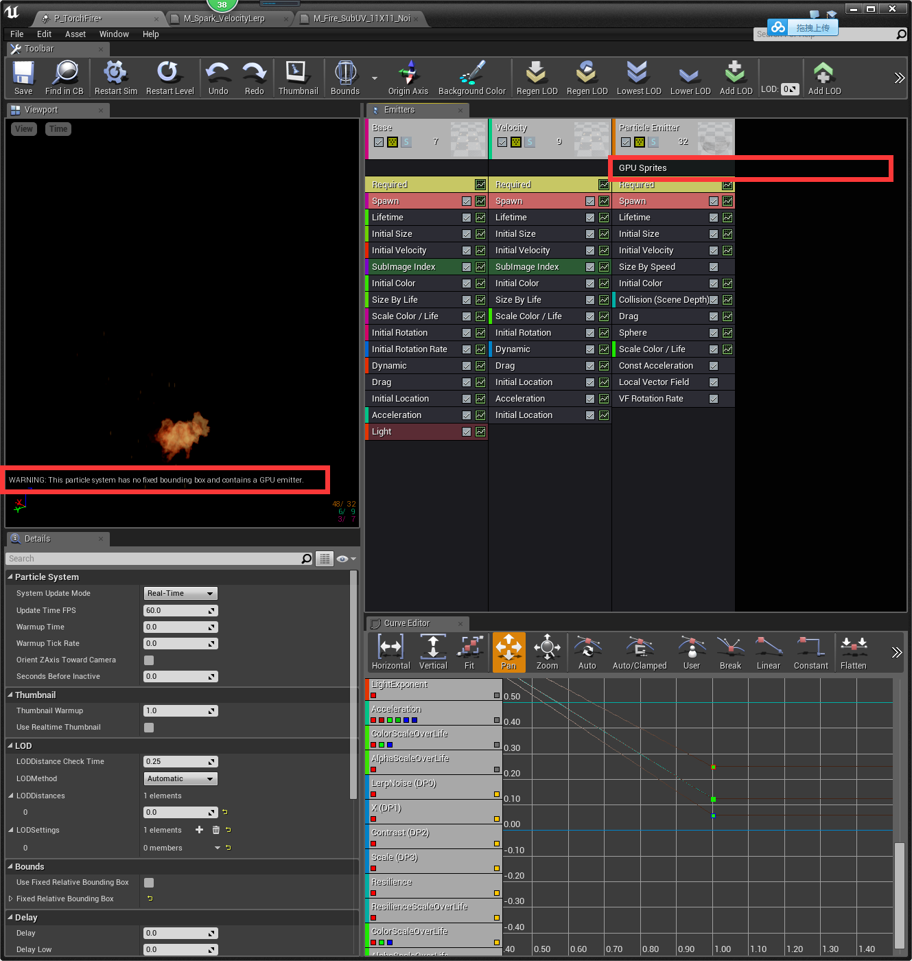 UE4 粒子系统问题 no fixed bounding box_this particle system has-CSDN博客