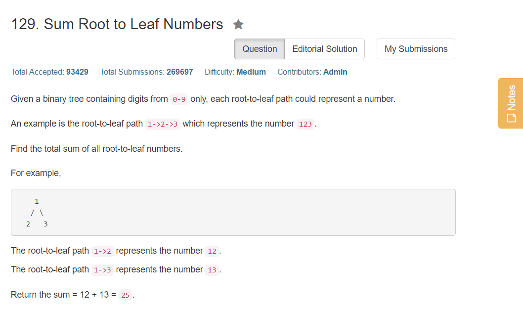 二叉树遍历129. Sum Root to Leaf Numbers_c++ 二叉树从leaf 到root权重-CSDN博客