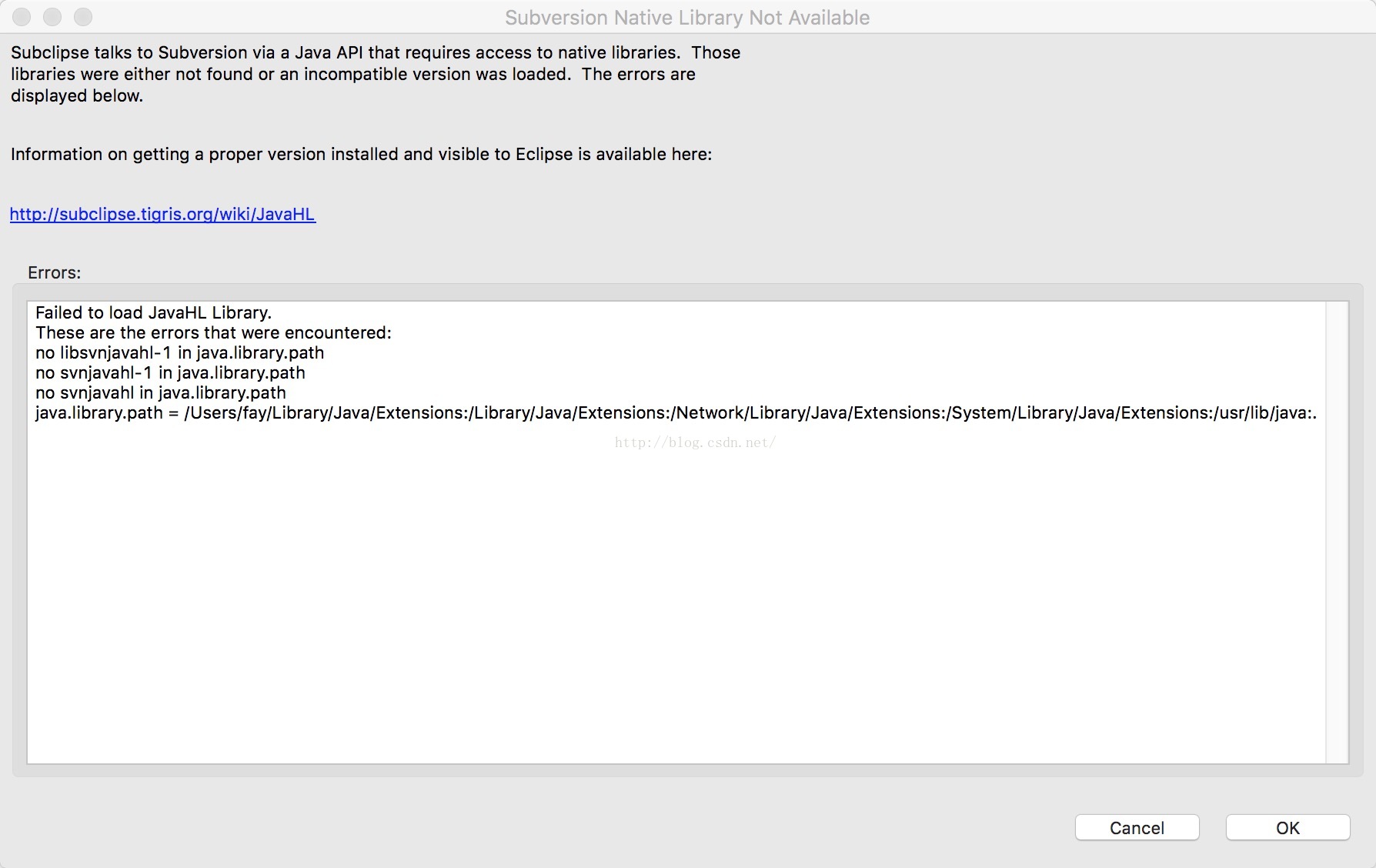 Eclipse中安装svn、安装javahl、failed To Load Javahl Library错误解决方案 Csdn博客 