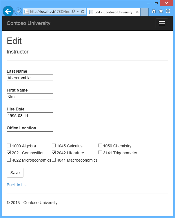 译文：使用mvc5的entity Framework 6入门（八）——为aspnet Mvc应用程序更新相关数据 Csdn博客 