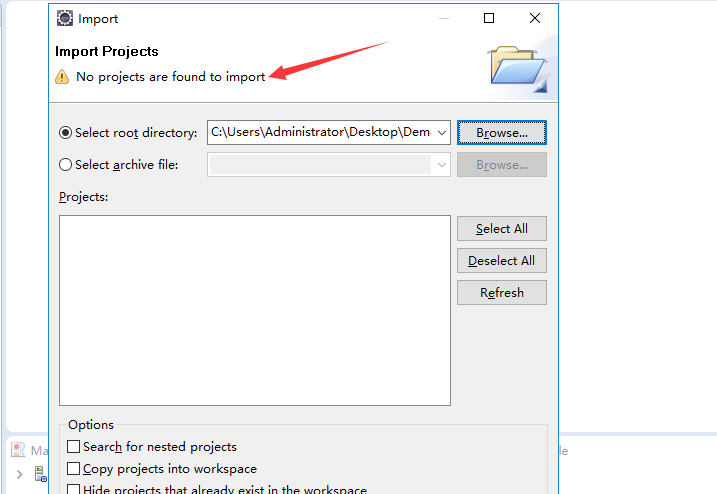 Eclipse中导入java项目出现“no Projects Are Found To Import”eclipse Project Not Specified Java Csdn博客 0788