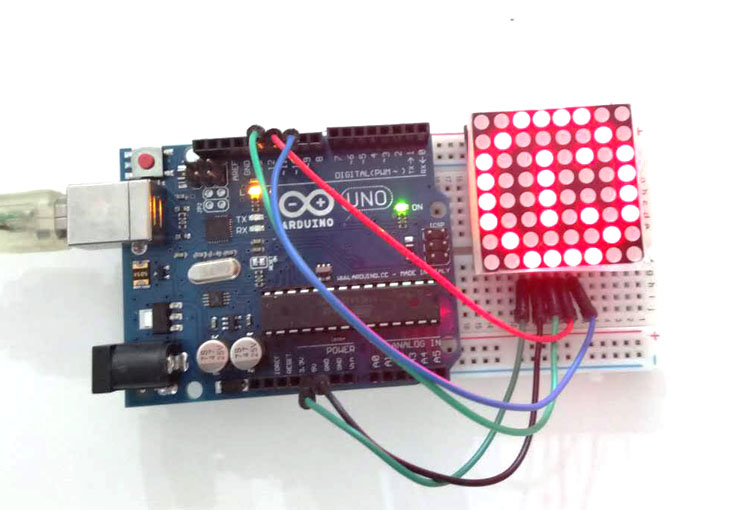 Arduino Uno 使用MAX7219驱动单个8*8点阵LED模块_arduino max7219 8*8点阵-CSDN博客