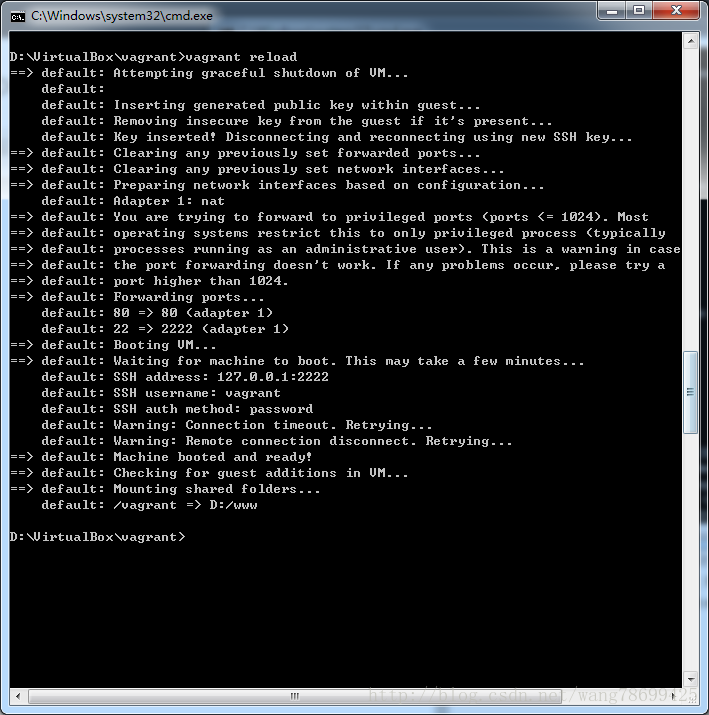 解決vagrant Default Warning Connection Timeout Retrying 的問題 程式人生