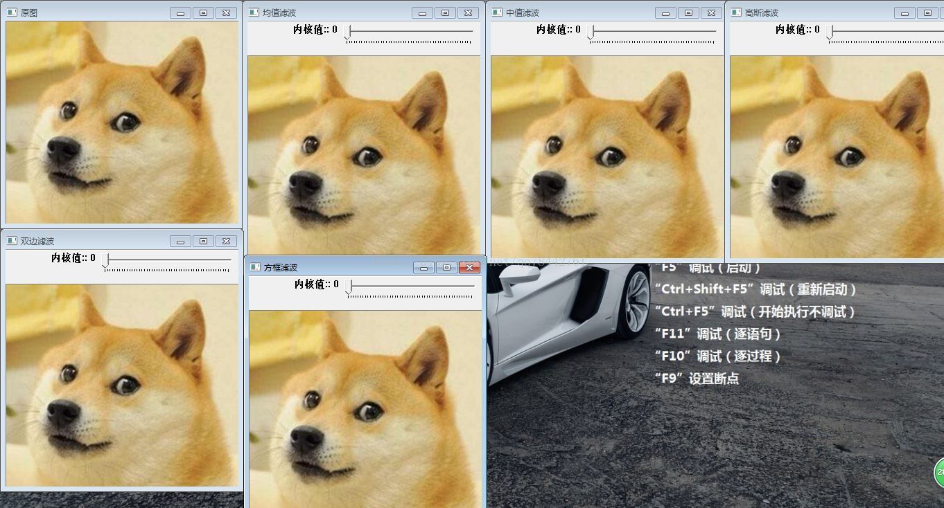 Cc Opencv五种滤波器综合示例c Opencv Mean滤波 Csdn博客 
