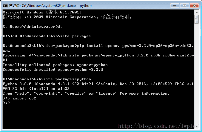 （opencvpython） 环境配置，windowspython36（anaconda3）opencv32opencv Python 32 Csdn博客