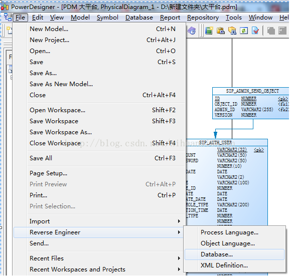 Powerdesigner导出oracle数据库结构 Powerdesign 连接oracle导出原型 Csdn博客