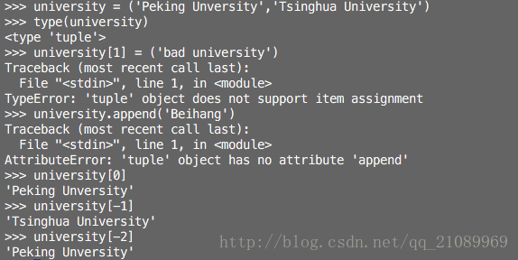 Python学习笔记（6）：tuple的基本操作tuple中的第一列 Csdn博客 
