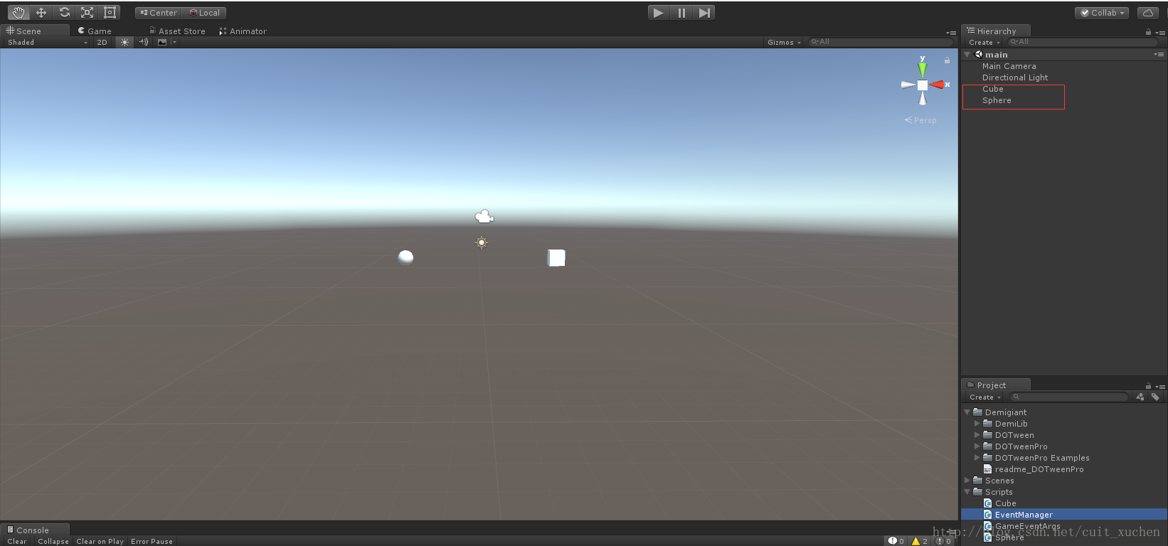 Unity中使用委托 事件实现gameobject之间的通信 Unity给同级物体发送事件 Csdn博客