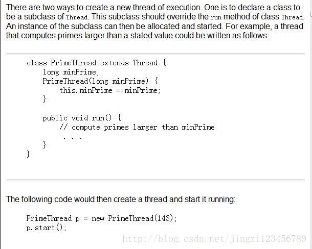 Java并发：创建线程的两种方法：继承thread类和实现runnable接口（一）继承thread类创建多线程。 翻译 Csdn博客