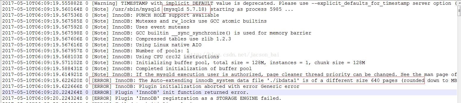 Innodb The Auto Extending Innodb System Data File Ibdata1 Is Of A Different Size 640 Pages