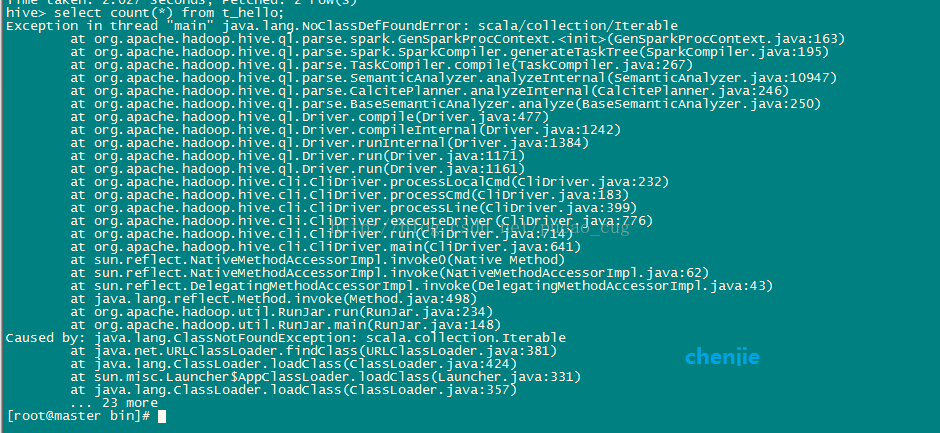 Hive On Spark报错：exception In Thread Main Java Lang Noclassdeffounderror Scala Collection
