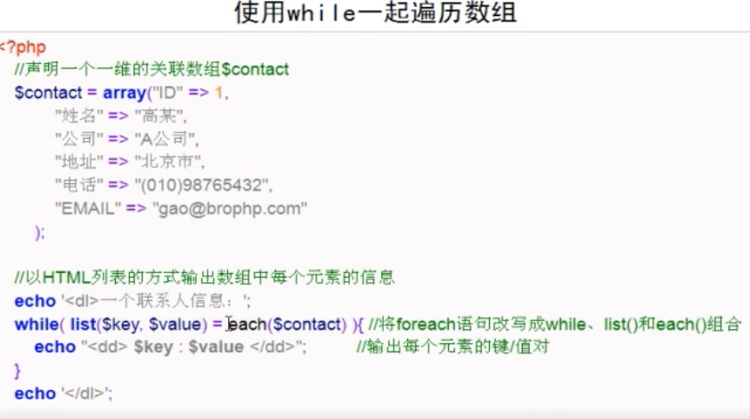 Php学习笔记——使用listeachwhile循环遍历数组下面使用while循环及list、each函数对数组arr进行遍历的语句中两处空格 Csdn博客