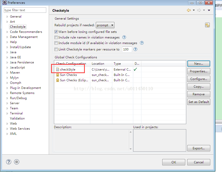 本地svn代码进行checkstyle代码走查—fileset From Project [xxx] Has No Valid Check Configuration Has No Valid