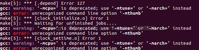 关于初次搭建环境切换老版本出现错误gcc Error Unrecognized Command Line Option ‘ Mthumb的解决方案cc1 Error 8833
