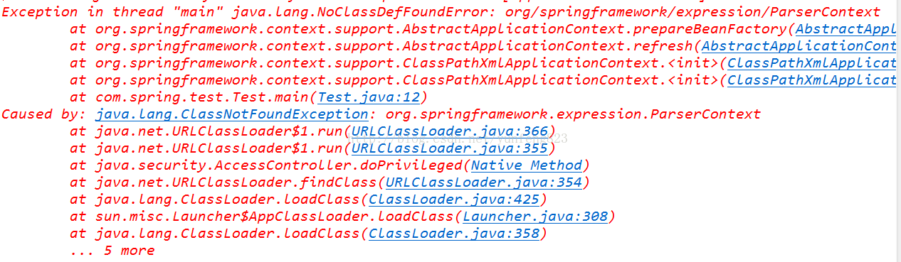 Spring报错问题exception In Thread Main Java Lang Noclassdeffounderror