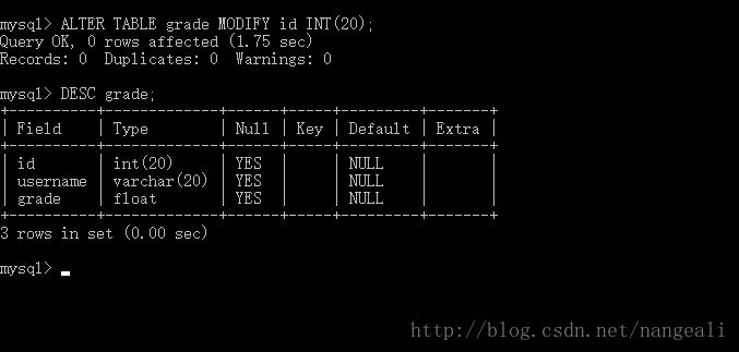 Mysql修改字段名、字段类型 Mysql中下列哪个选项既可以修改字段名又可以修改字段类型 Csdn博客