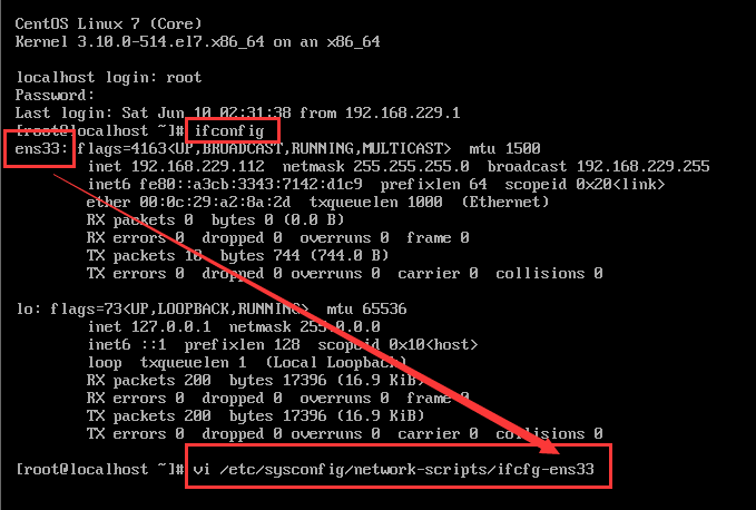 Configure the CentOS system IP address in the virtual machine ...