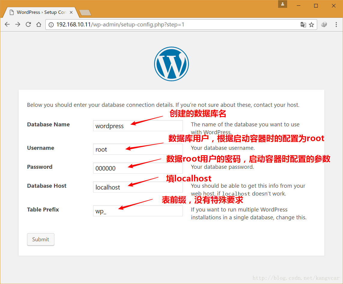 Docker 搭建wordpress 下载并安装wordpress到docker容器 要求创建容器名称为mywordpress 链接到上一