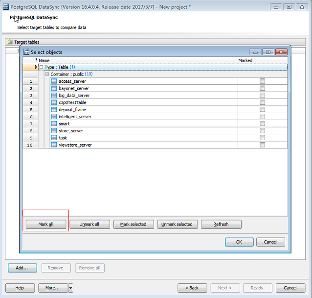 使用postgresql Datasync 进行pg数据库升级 数据同步 升级脚本生成 Postgresql Datasync简单教程