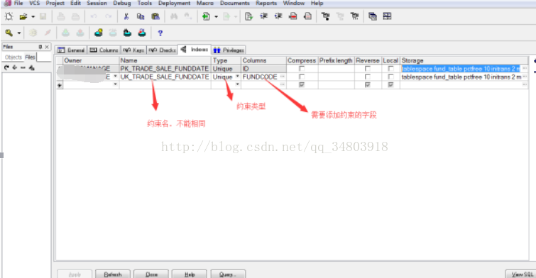 添加约束及联合主键plsql设置联合主键 Csdn博客 