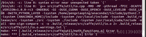 Ubuntu Ssd Caffe 配置问题之syntax Error Near Unexpected Token Ubuntu Line1 Syntax Error Near Csdn博客
