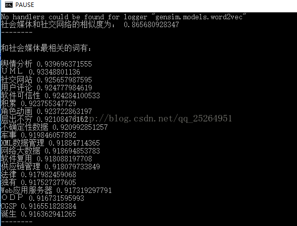 【python Word2vec】计算语义相似度python Word2vec计算文本相似度 Csdn博客 0613