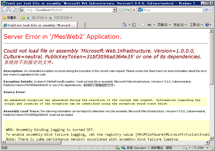 Could Not Load File Or Assembly Microsoft Webfrastructure Could Not Load File Or Assembly