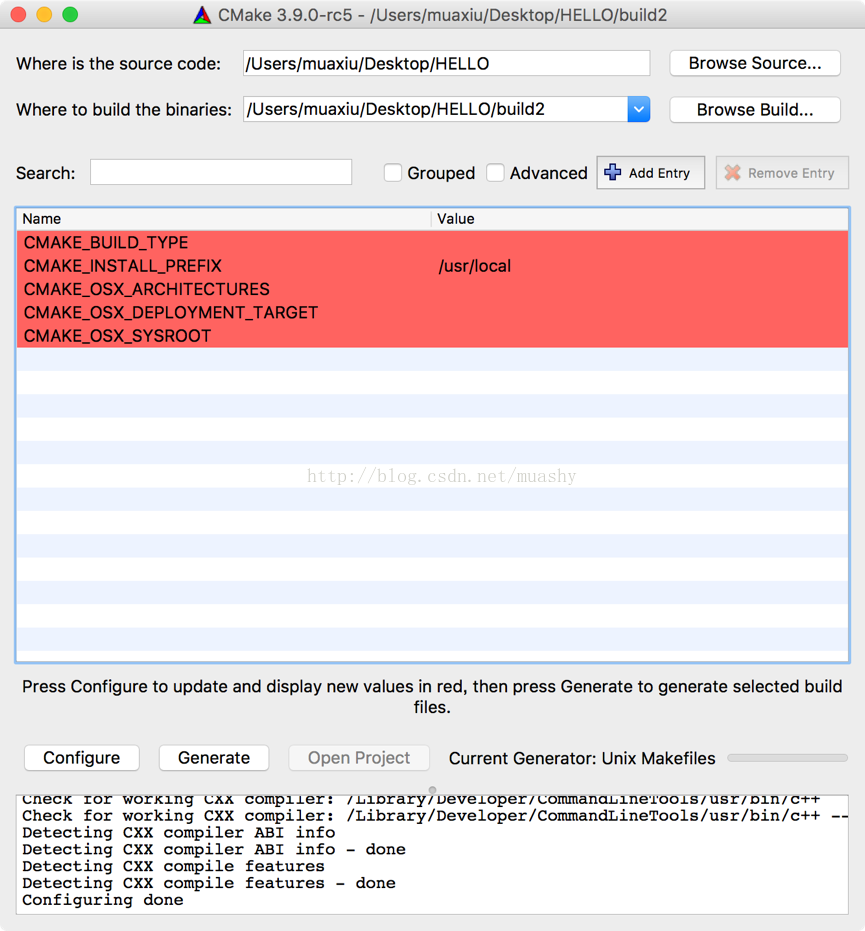 Mac Cmake安装和使用 Cmake Project Configuration Failed No Cmake Confi Csdn博客