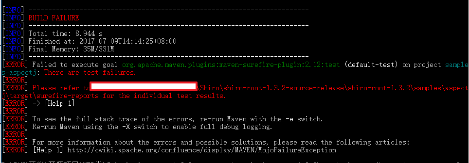 Maven Build时提示 Failed To Execute Goal Org Apache Maven Plugins Maven Surefire Plugin 2 12 4 Test
