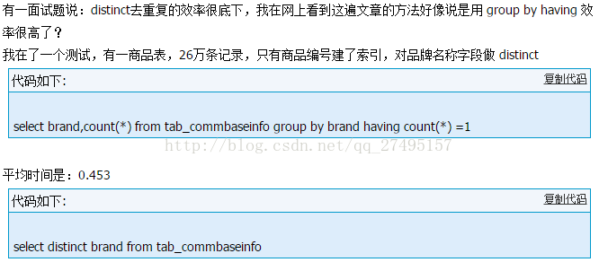 Sql 去重不用distinct如何实现？ Csdn博客 
