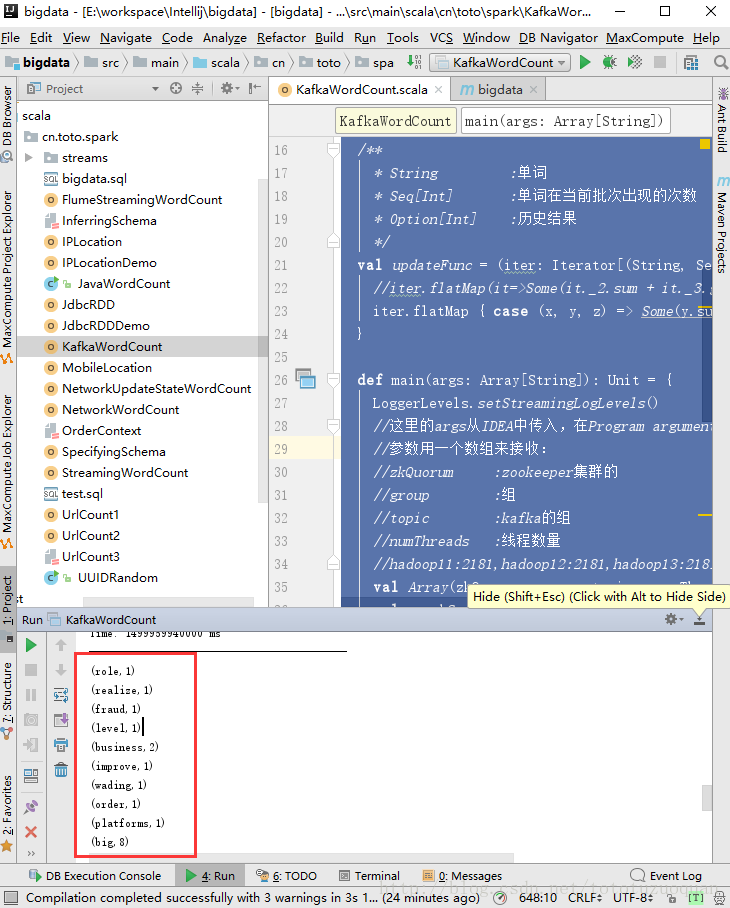 Spark Streaming从kafka中获取数据，并进行实时单词统计，统计url出现的次数spark Sreaming 不断处理来自kafka生产者的数据，并统计单词的数量 Csdn博客 9791