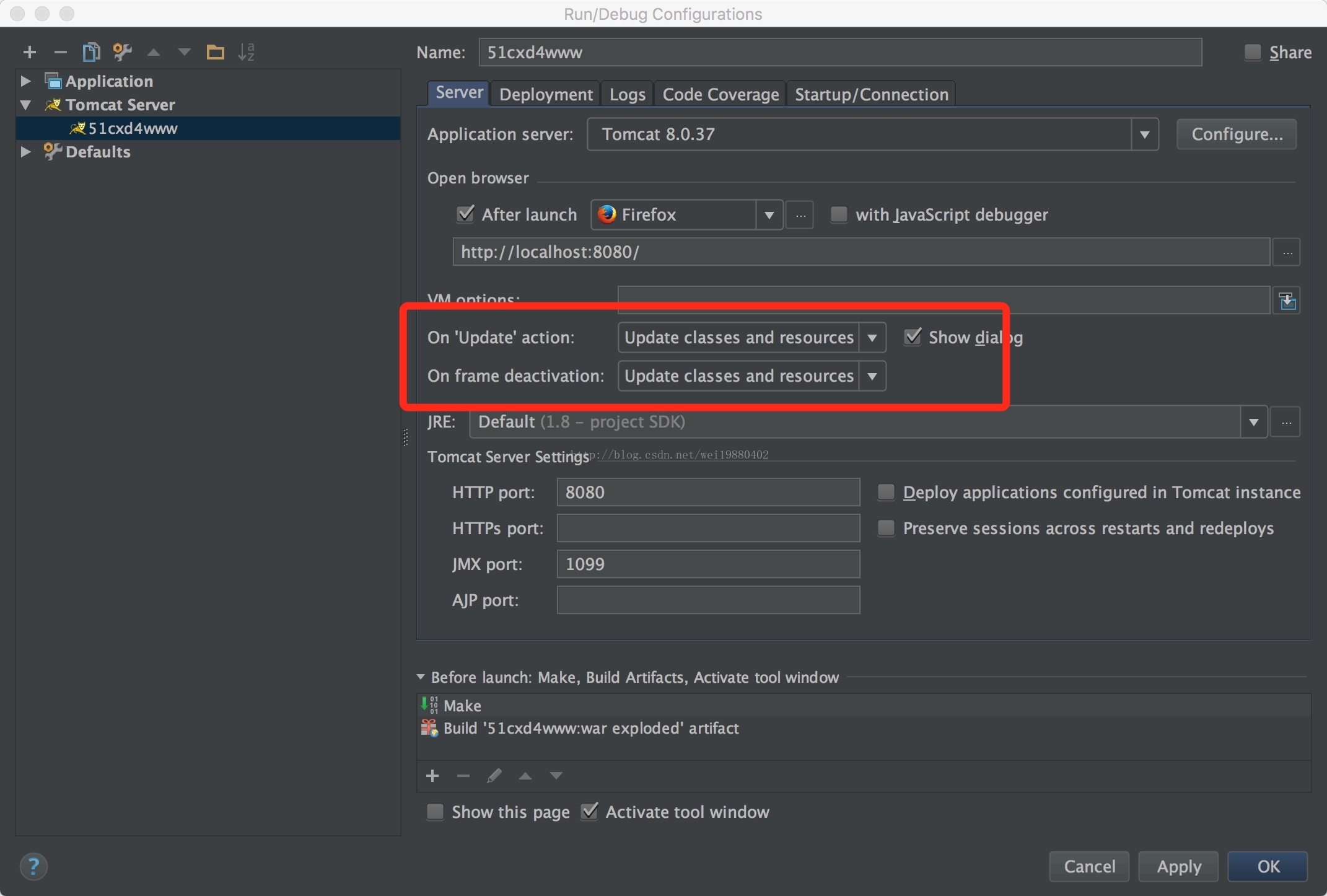 Intellij Idea自带热部署和jrebel实现热部署idea Rebel Csdn博客 