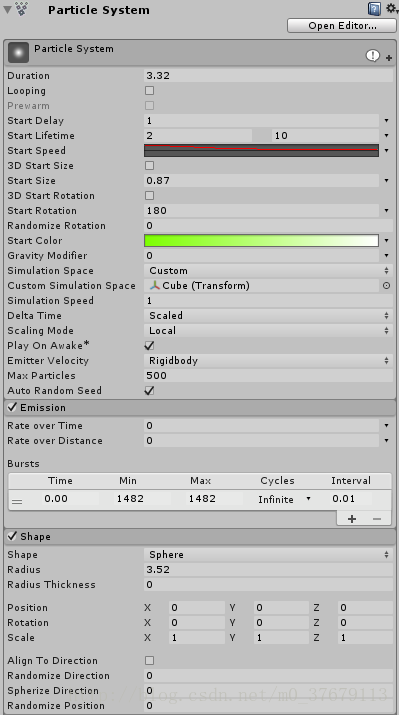 Unity粒子系统参数详解 Unity 粒子系统发射数量参数 Csdn博客