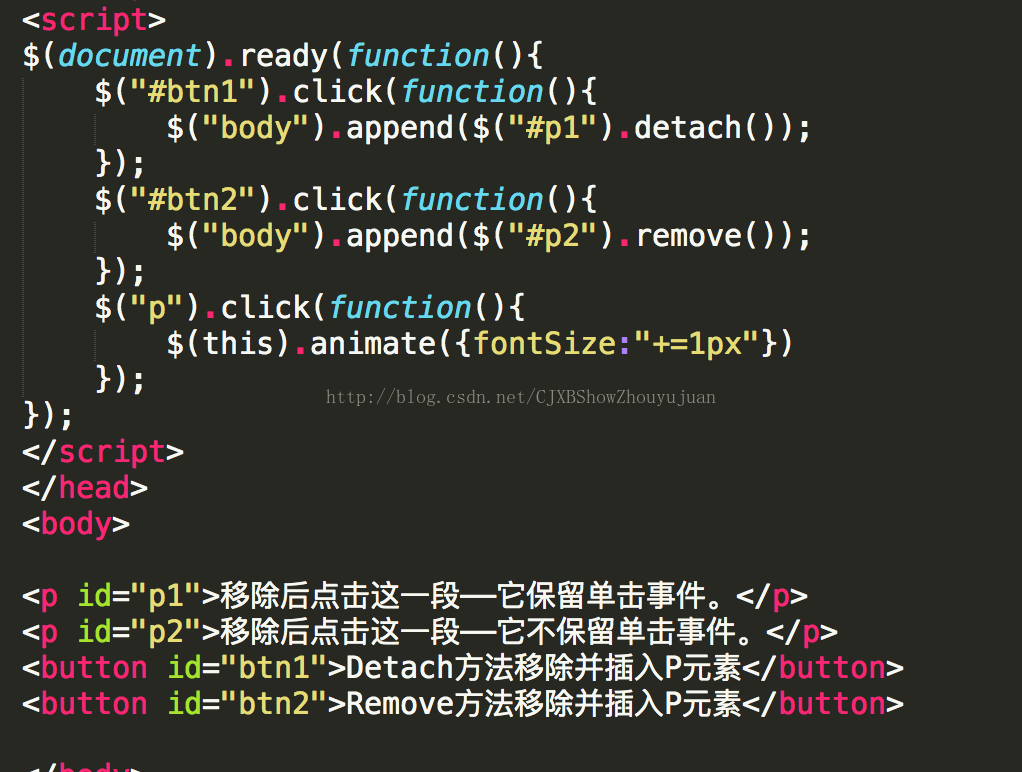 Jquery删除元素方法removedetachemptyquerywrapperremove Csdn博客