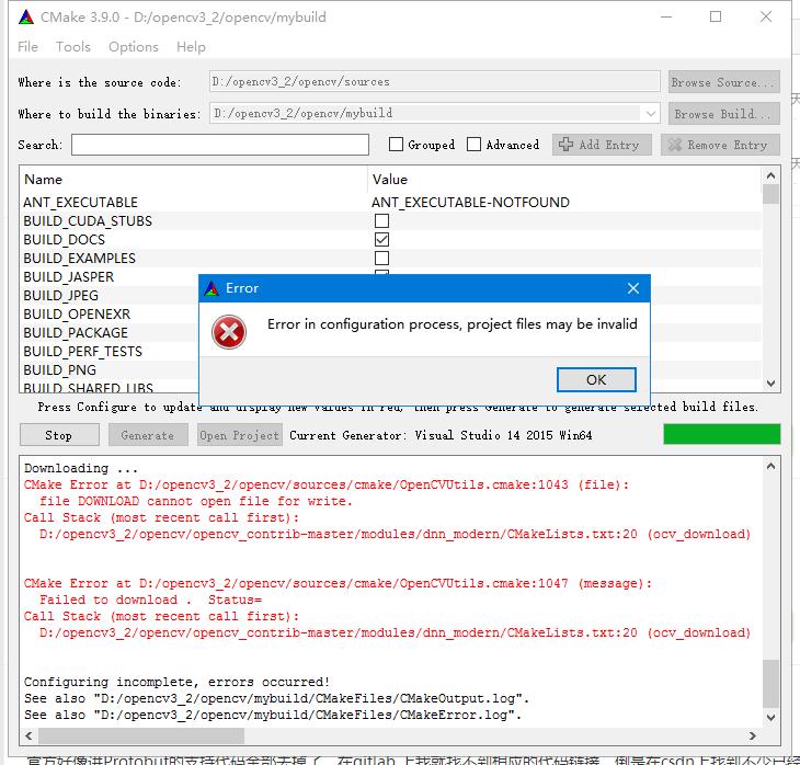 Opencv32opencvcontrib扩展模块 Vs2015cmake39解决编译出错的问题opencv 编译扩展库的时候会有问题 Csdn博客