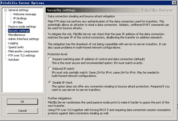 FileZilla set up FTP server connection error: 425 Rejected data connection - Programmer Sought