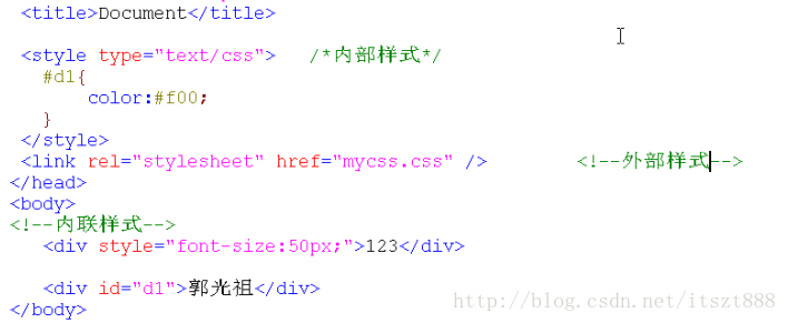 Html5 Css入门（内部样式、外部样式、内联样式、选择器） Csdn博客